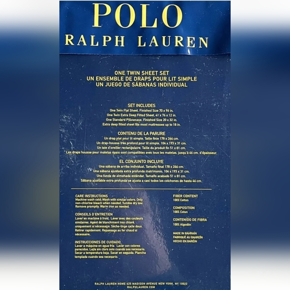 Ralph Lauren | Bedding | Brand New Ralph Lauren Polo Bear Twin Sheet ...